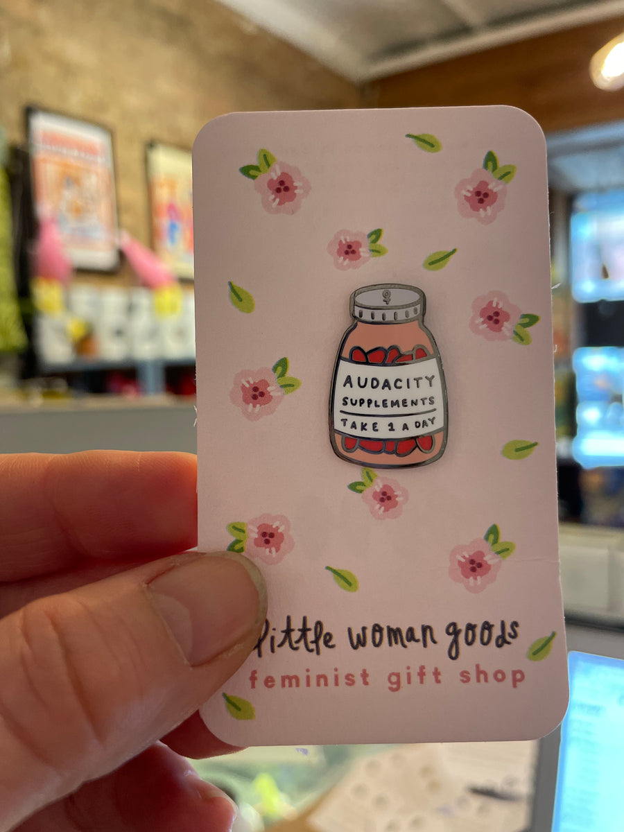 Audacity Supplements Enamel Pin – LEN: Democratic Purveyors